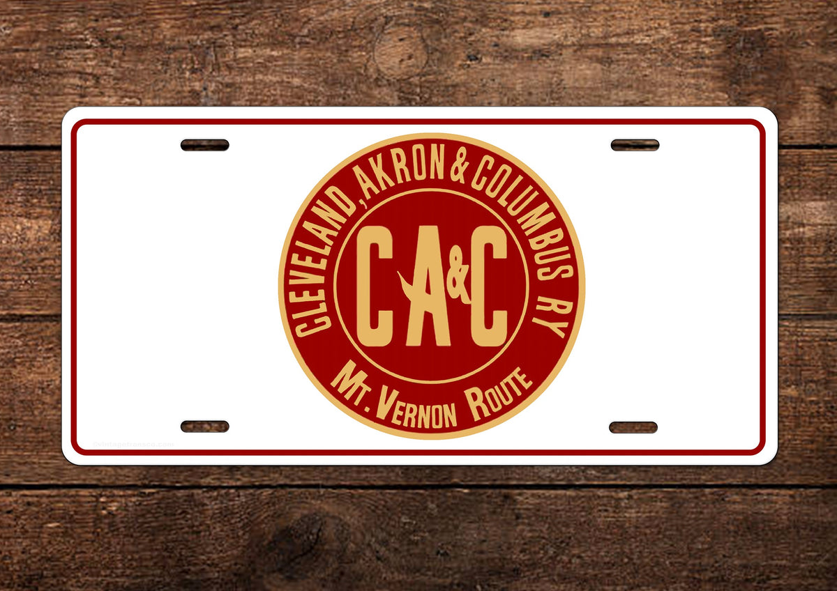 Cleveland Akron & Columbus License Plate – VintageTransCo